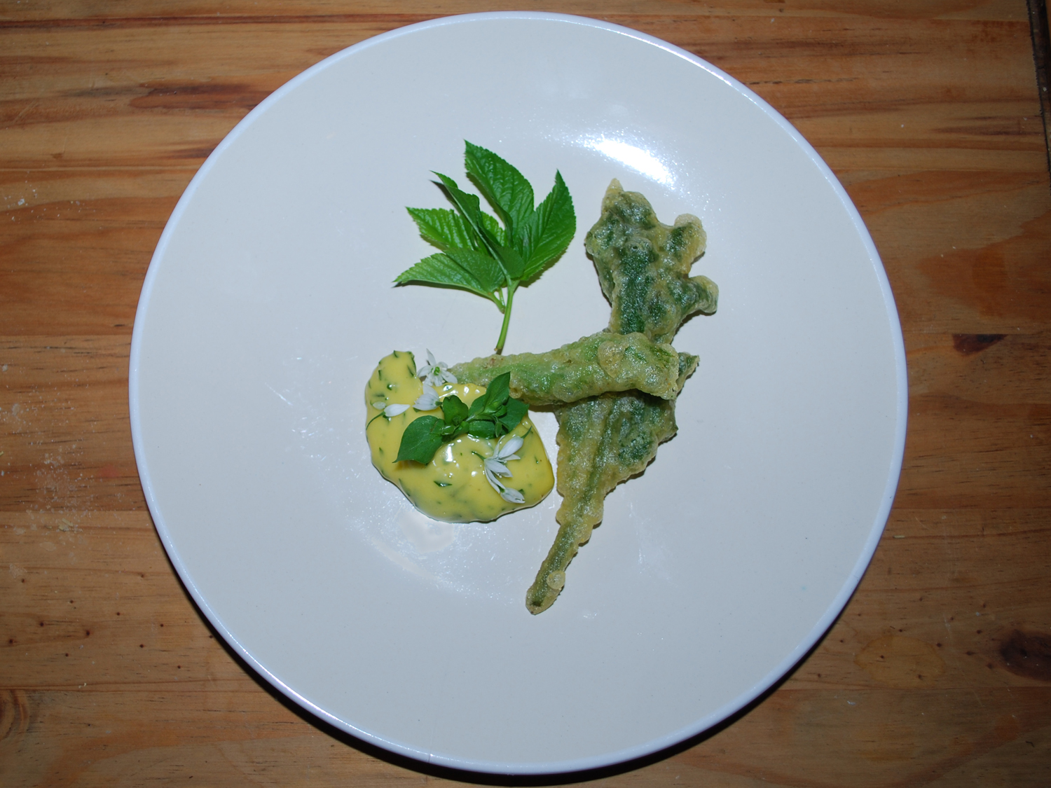 Tempura Battered Hogweed Shoots