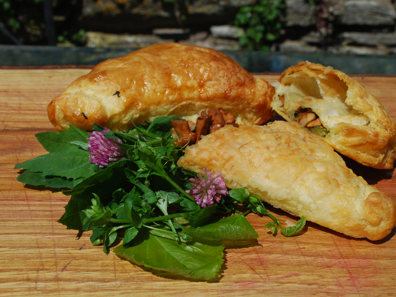 Chanterelle and Watercress Picnic Puffs