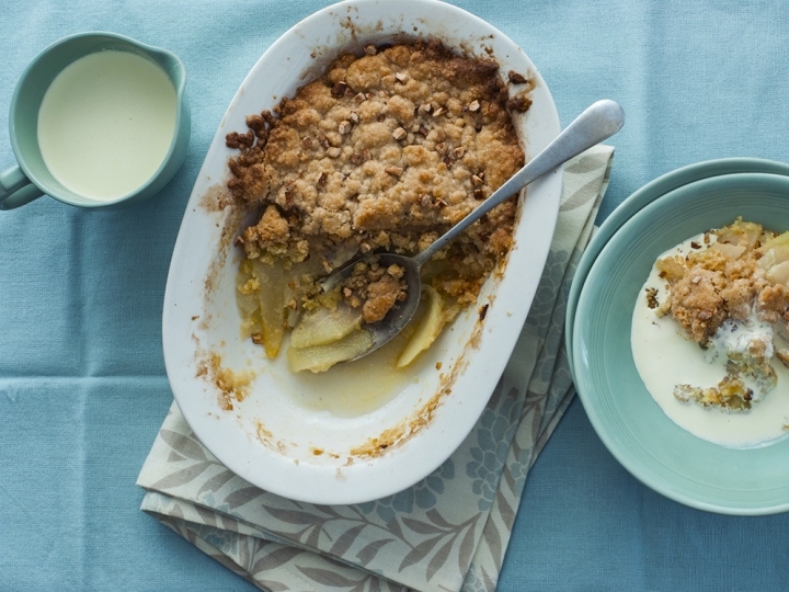 Pear Crumble with Toasted Hazelnuts - Wild Food UK