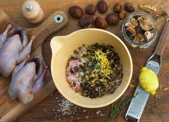 Roast Partridge with Sweet Chestnuts, Wild Mushrooms and Bacon - Wild ...